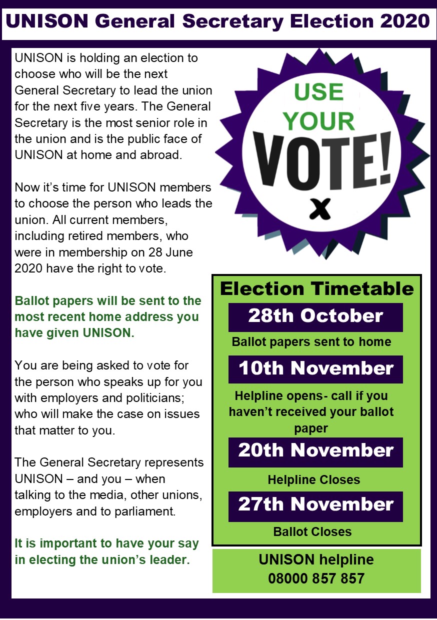 UNISON General Secretary Election 2020 – Barnet UNISON