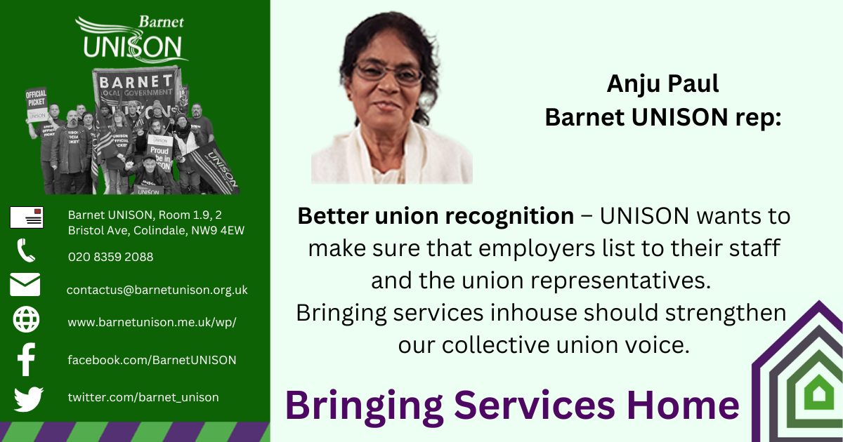 Bringing Services Home – Barnet UNISON campaign – Barnet UNISON