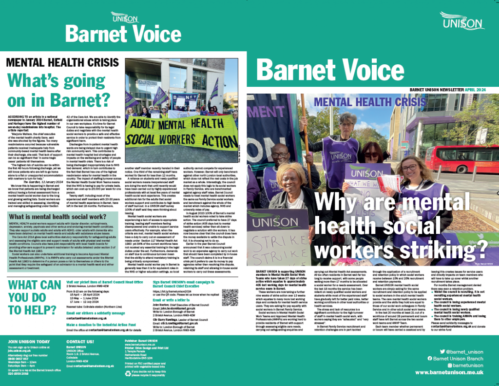 Barnet Voice : Mental Health crisis newspaper – Barnet UNISON